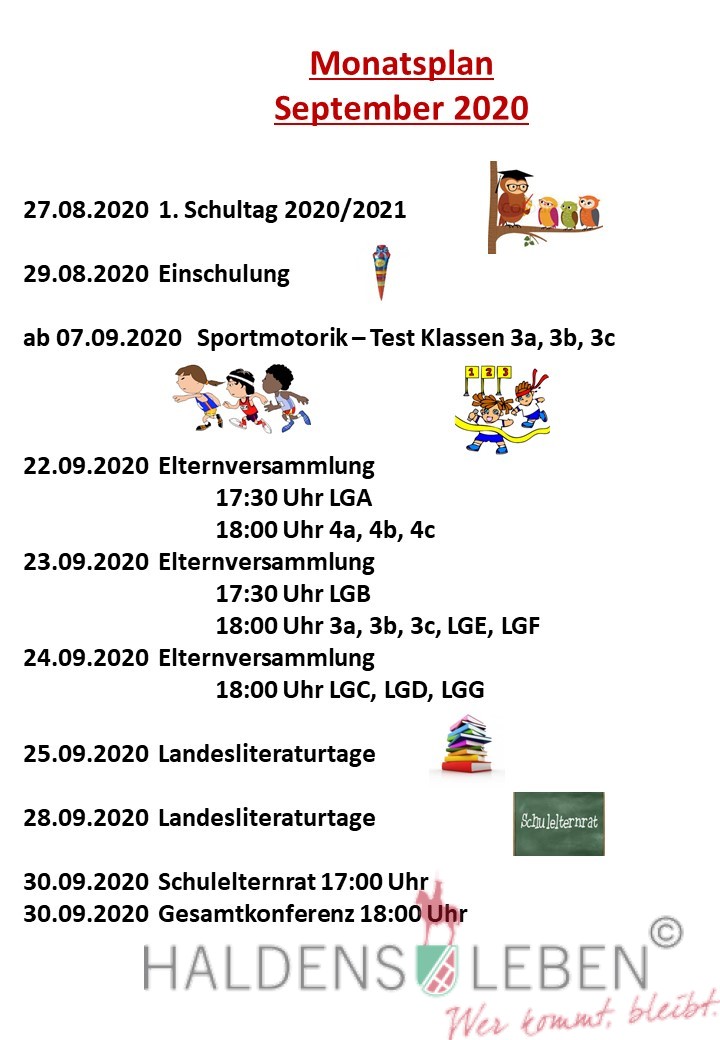 Monatsplan September – GRUNDSCHULE ERICH KÄSTNER